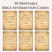 30 Printable Bible Affirmation Cards, Words of Christian Affirmations ...