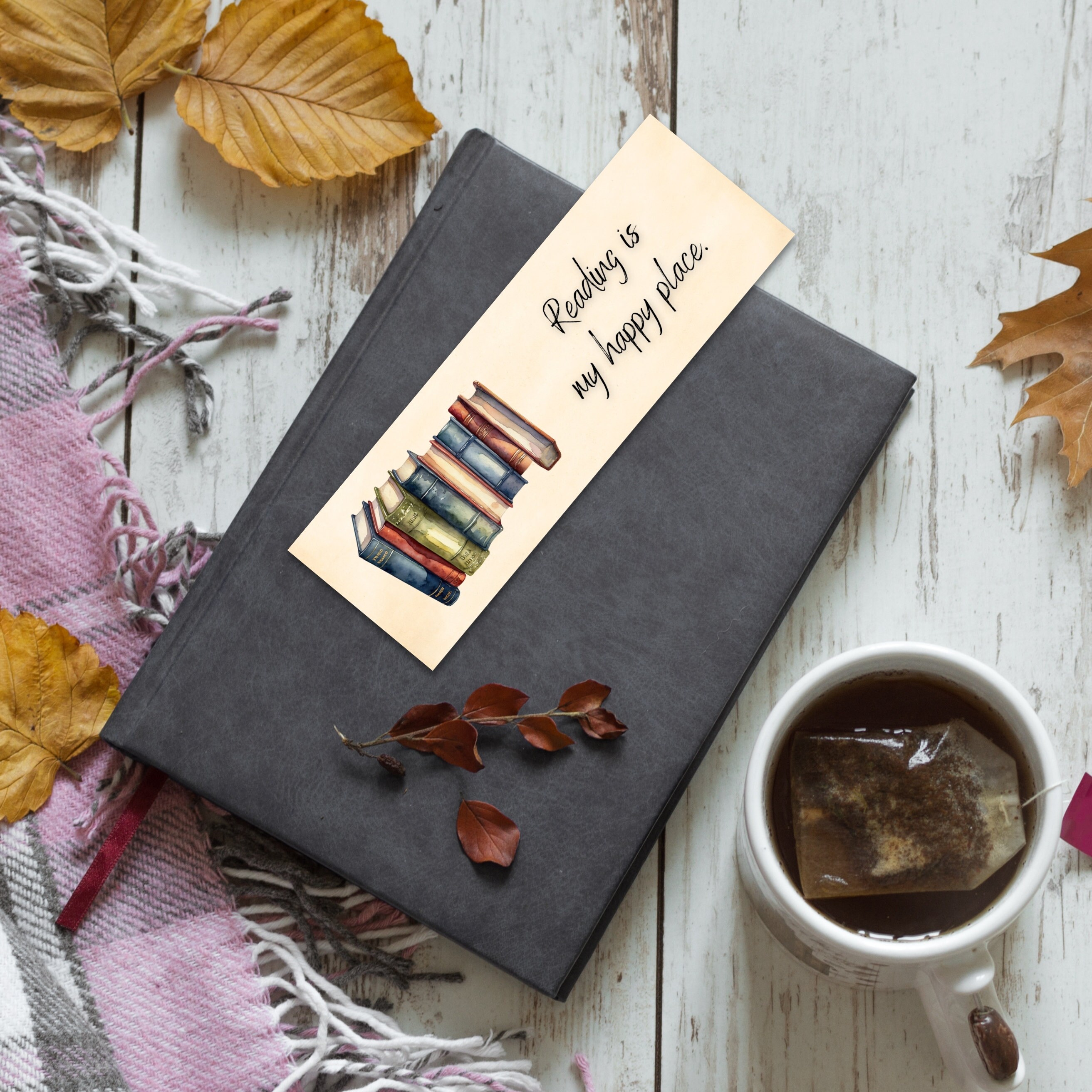 Stacked Books Printable Bookmarks Set of 5 Bookmarks for Booklovers ...