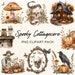 Spooky Cottagecore Halloween Clipart Pack, Watercolor Style Halloween ...