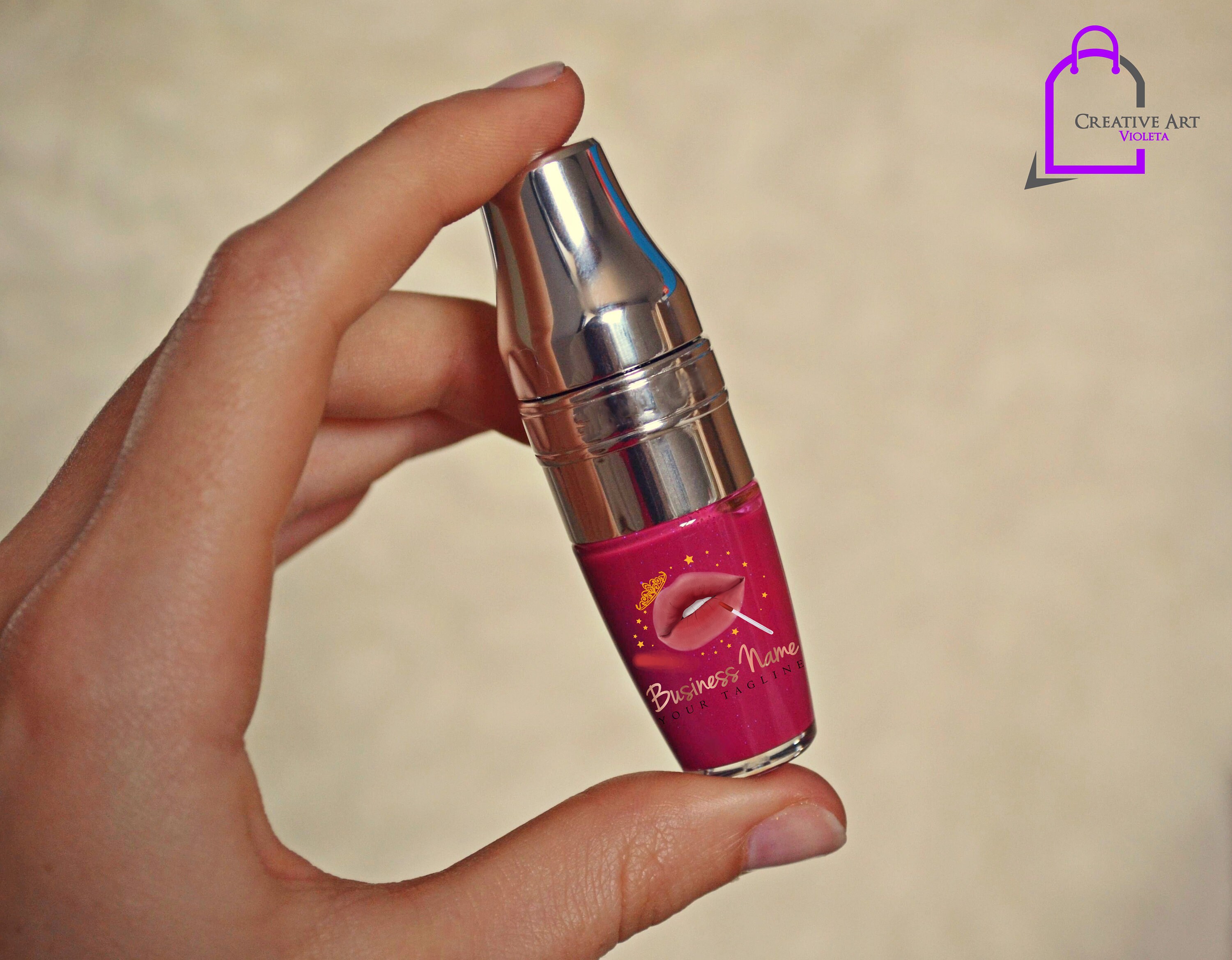 Lips Logo, Ink Lipstick Logo, Lip Label, Liquid Lipstick Logo, Pink ...