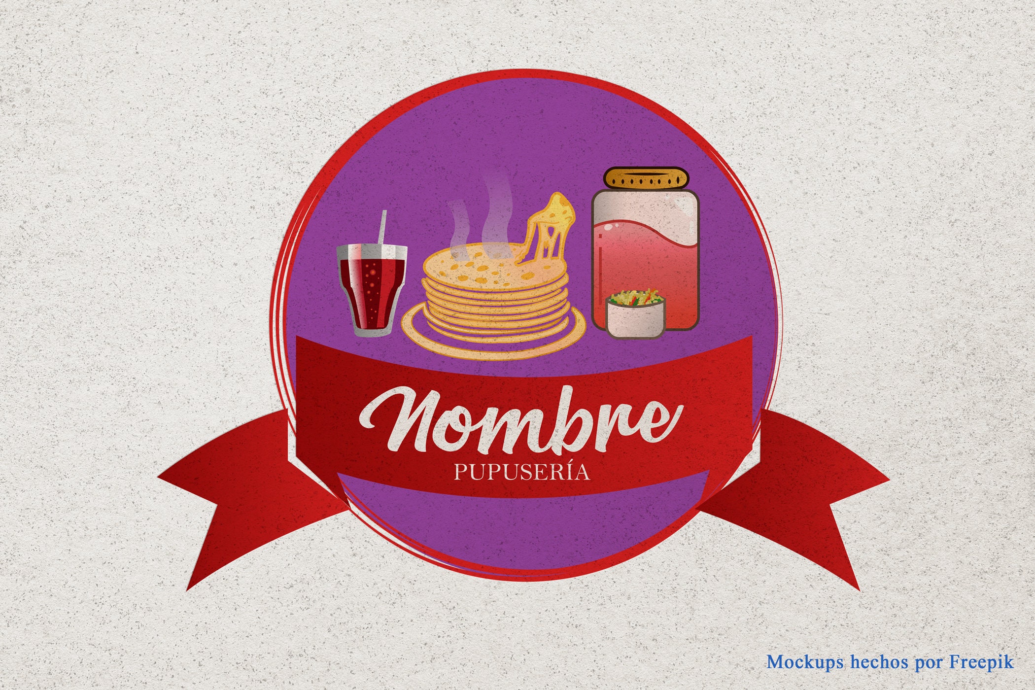 Pupuseria Logo, Pupusas Illustration, Typical Dishes Logo, Gorditas ...