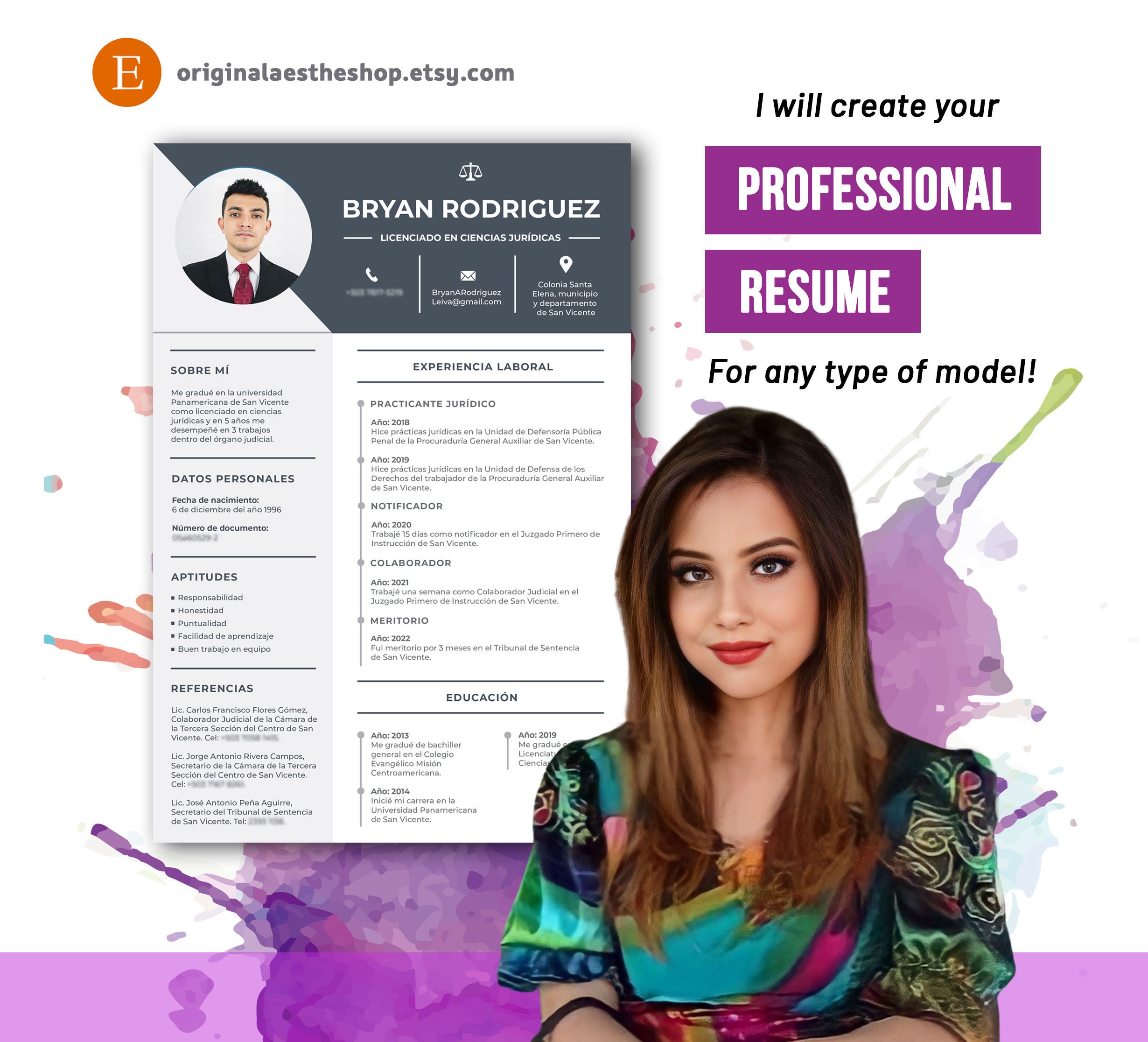 Custom Resume Design, Resume Template, Custom Resume Template, CV ...