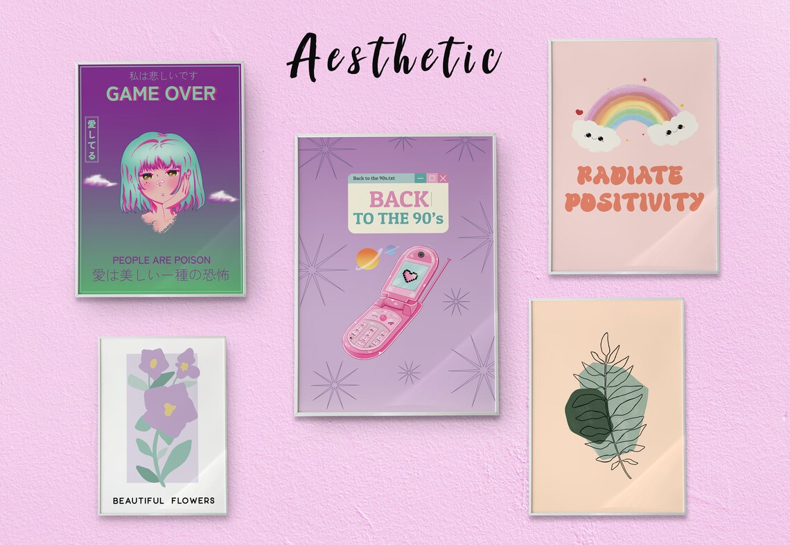 Pastel Aesthetic Wall Collage Kit Danish Pastel Room Decor - Etsy