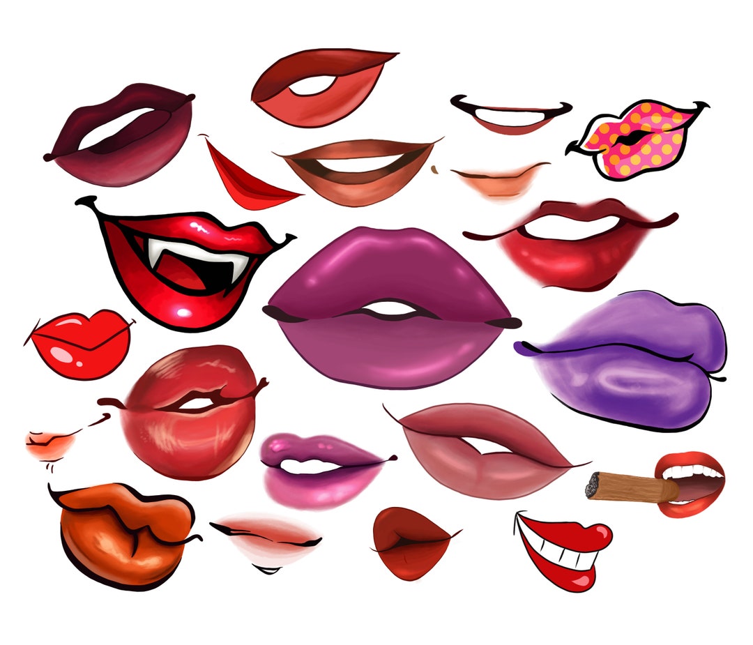 Cartoon Lips Clipart Cartoon Style Lips Cartoon Lips SVG - Etsy