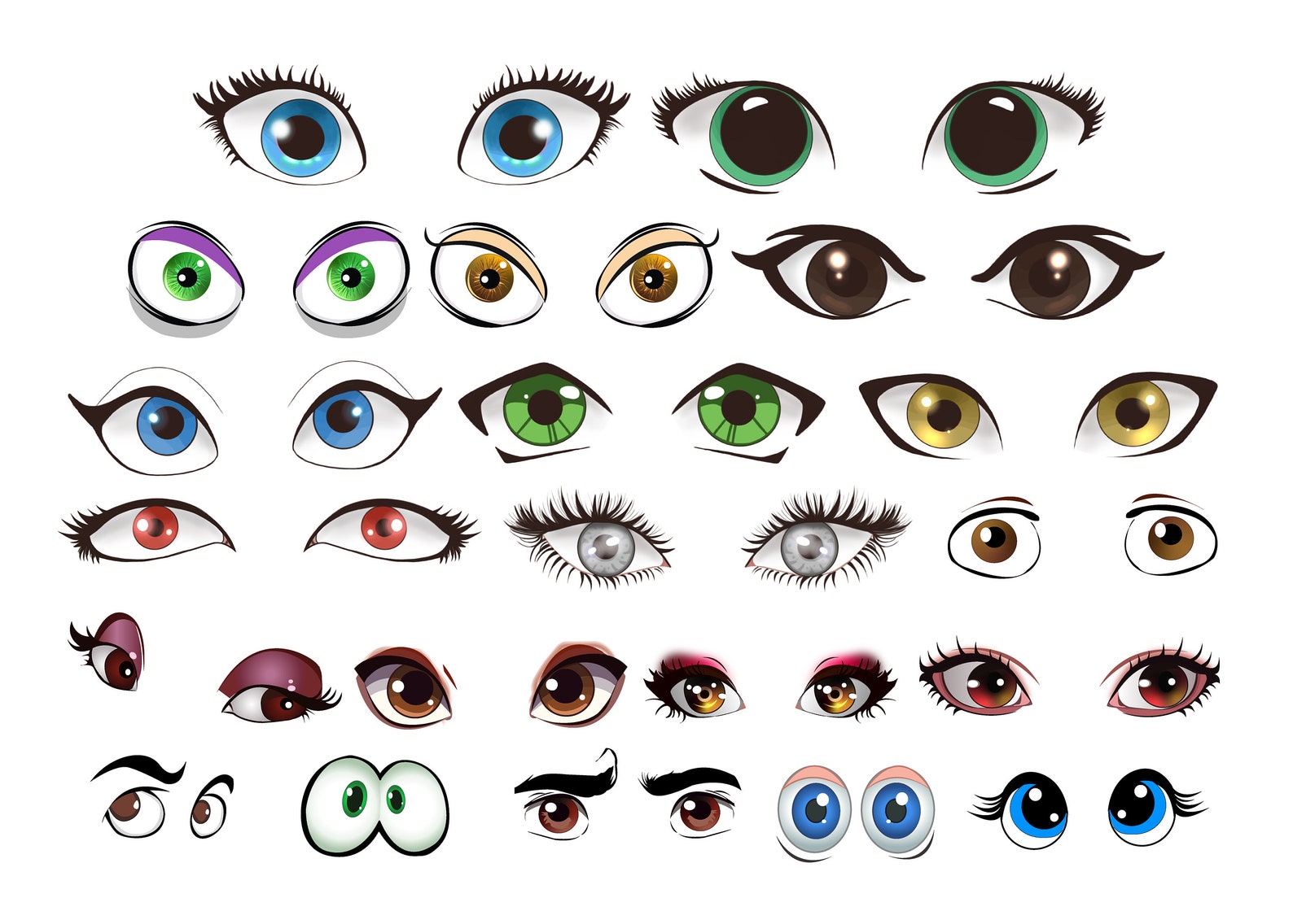 Eyes Clipart, Cartoon Eyes SVG Ojos de dibujos animados Clipart Ojos ...