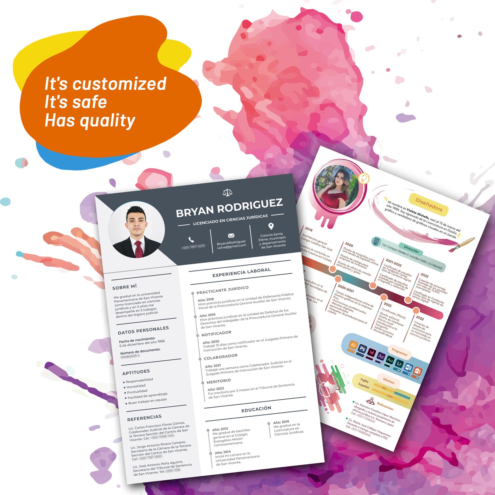 Custom Resume Design, Resume Template, Custom Resume Template, CV ...