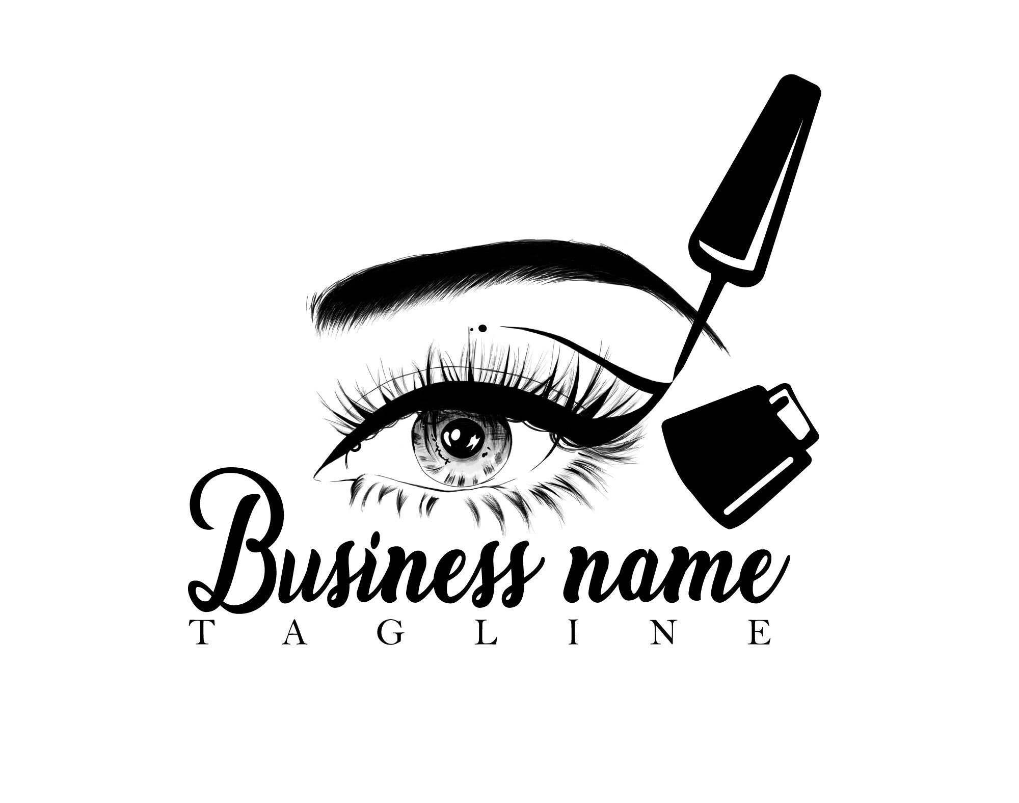 Eyeliner Logo, Eyes Logo, Eyeliner and Eyelashes Logo, Eyelash Logo ...