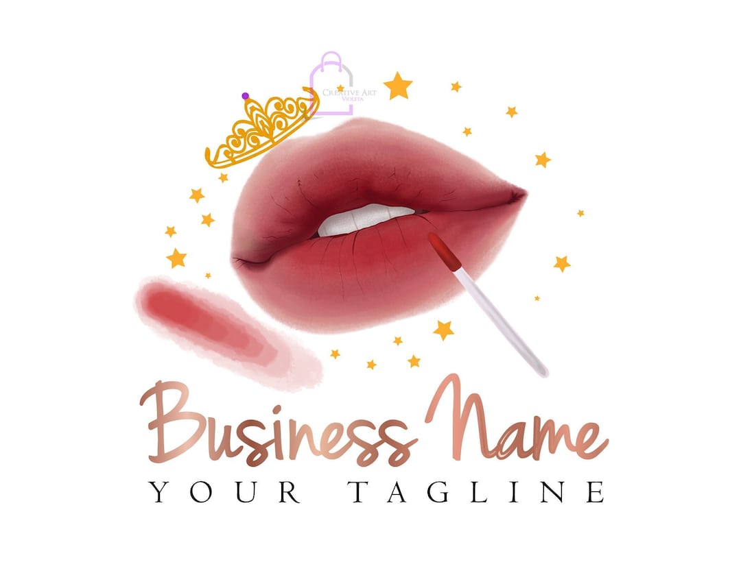 Lips Logo, Ink Lipstick Logo, Lip Label, Liquid Lipstick Logo, Pink ...