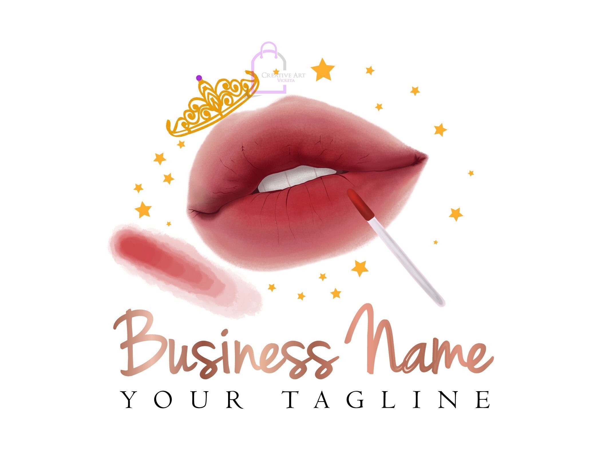 Lips Logo, Ink Lipstick Logo, Lip Label, Liquid Lipstick Logo, Pink ...