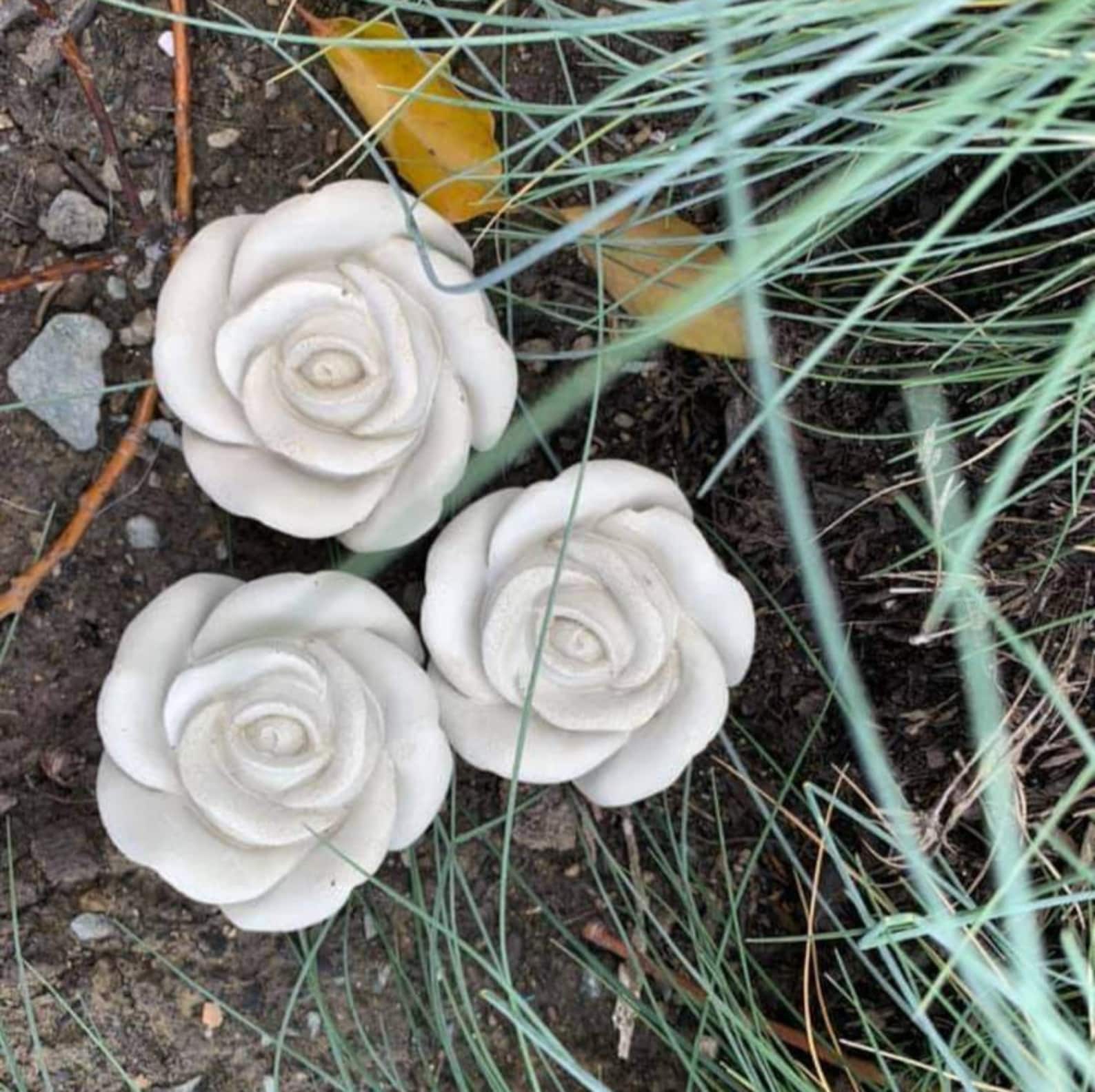 Cement Roses Set of 3 - Etsy