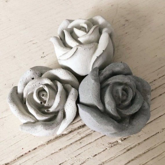 Cement Roses Set of 3 | Etsy