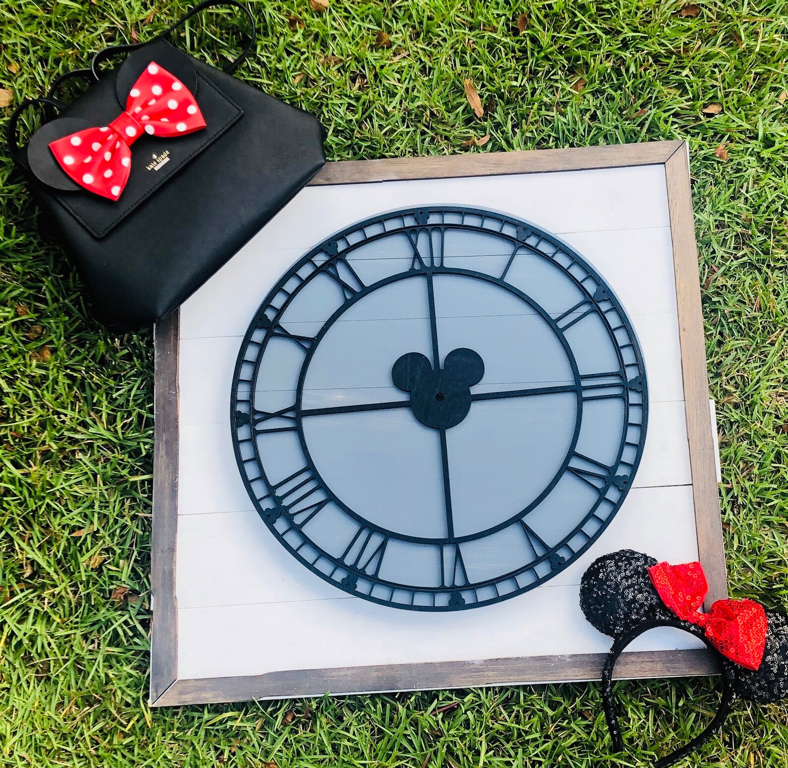 Mickey Farmhouse Clock – Hidden Mickey Wooden Wall Clock | Disney ...