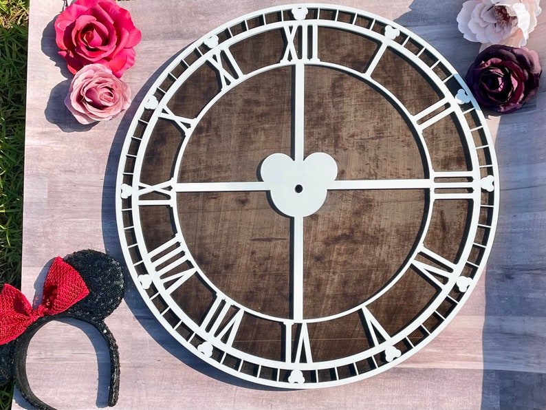 Mickey Farmhouse Clock Hidden Mickey Clock Disney Clock - Etsy