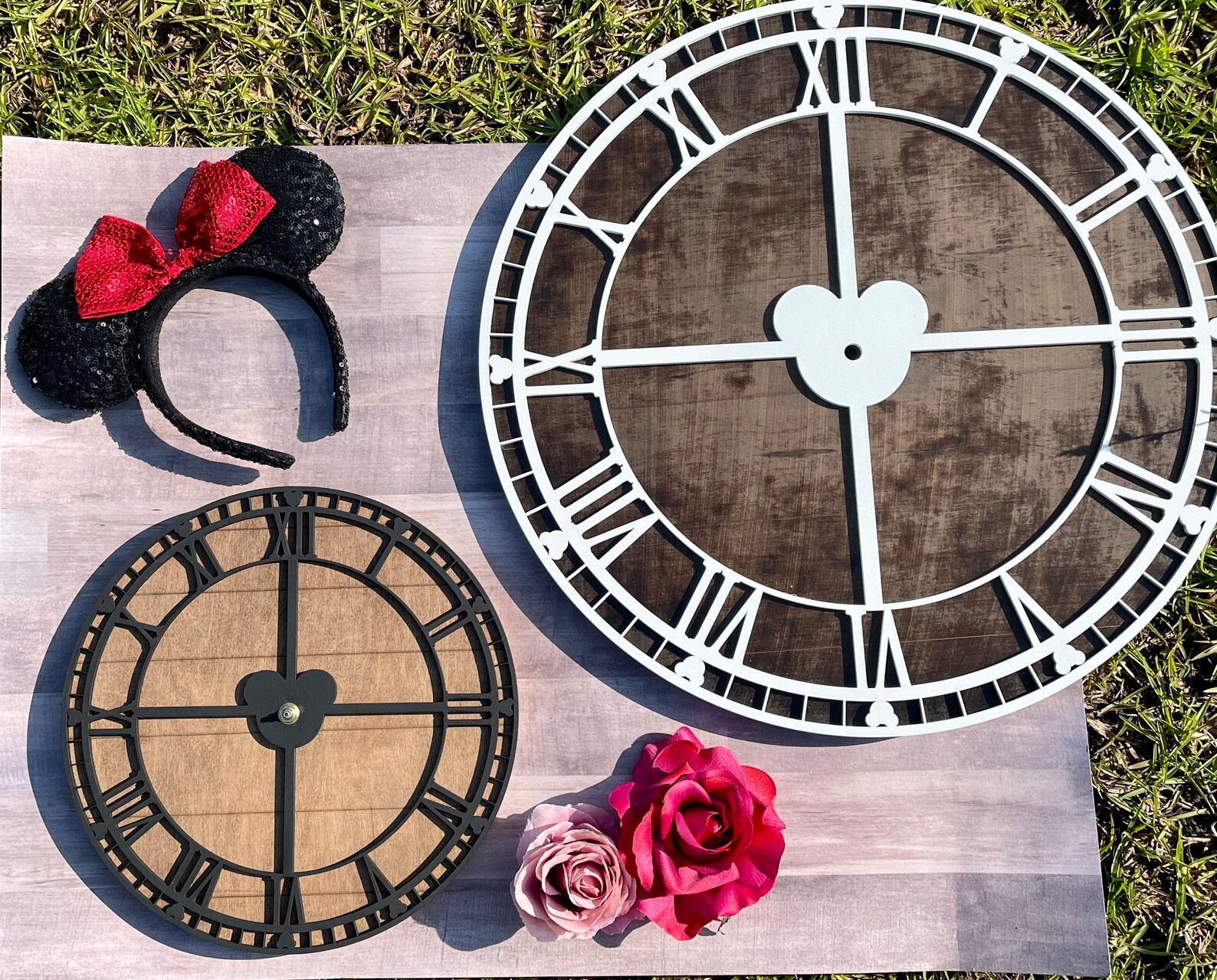 Mickey Farmhouse Clock Hidden Mickey Clock Disney Clock - Etsy