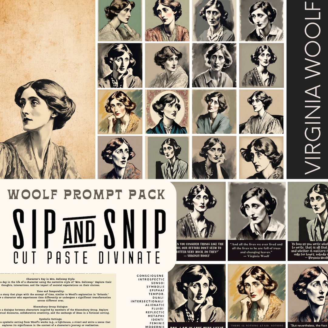 Virginia Woolf Prompt Collage Kit for Writers and Art Journal Champs ...