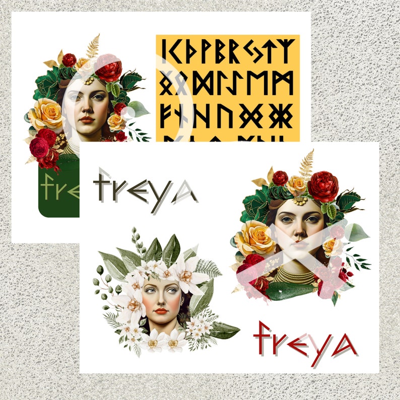 Freya Altar Cards Printable Art Journal Herbteller Cards - Etsy