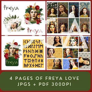 Freya Altar Cards | Printable | Art Journal | Herbteller Cards - Etsy