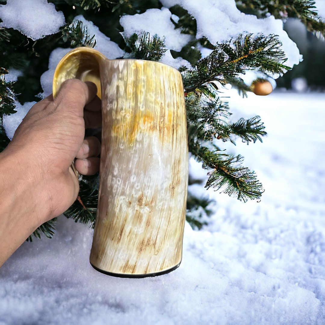 Set of 2 Pcs Ale Viking Drinking Horn Mug 500 Mililiter Ale Horn Mug ...