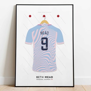 Arsenal Women's Super League 2023-24 Squad Print - Shirt Poster Art ...