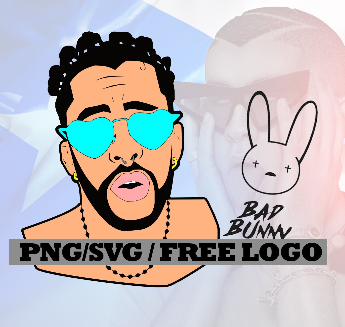 Bad bunny baby el conejo malo Svg png y logo gratis | Etsy