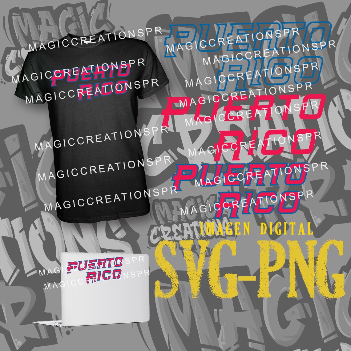 Puerto Rico Letter Svg and Png - Etsy