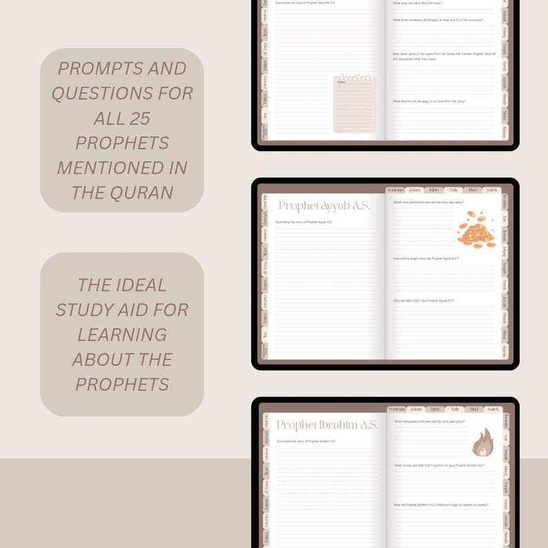 25 Prophets of Islam Digital Workbook for Adults | Islamic Study PDF ...