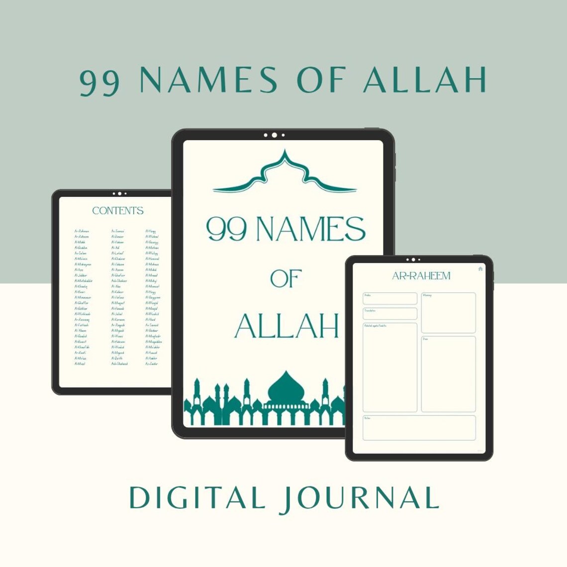 Digital Journal 99 Names of Allah Al Asma Ul Husna Islamic Studies ...
