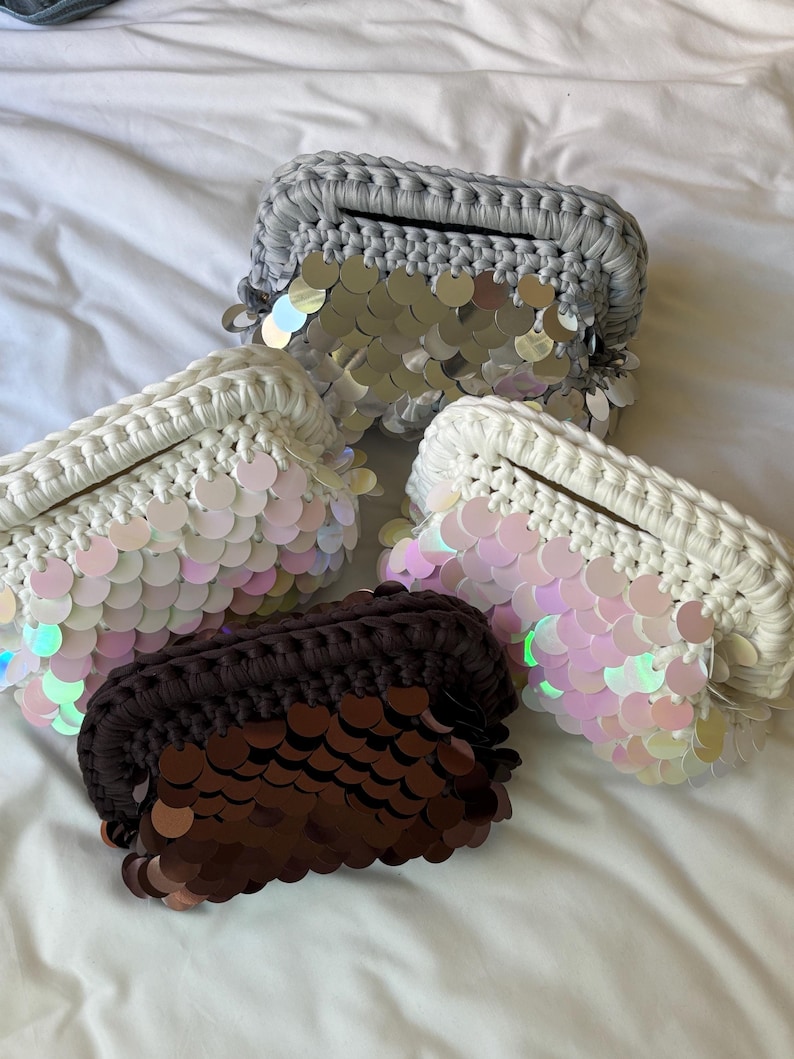 PATTERN - Caroline Clutch Pattern (crochet Sequin Clutch Purse Pattern ...