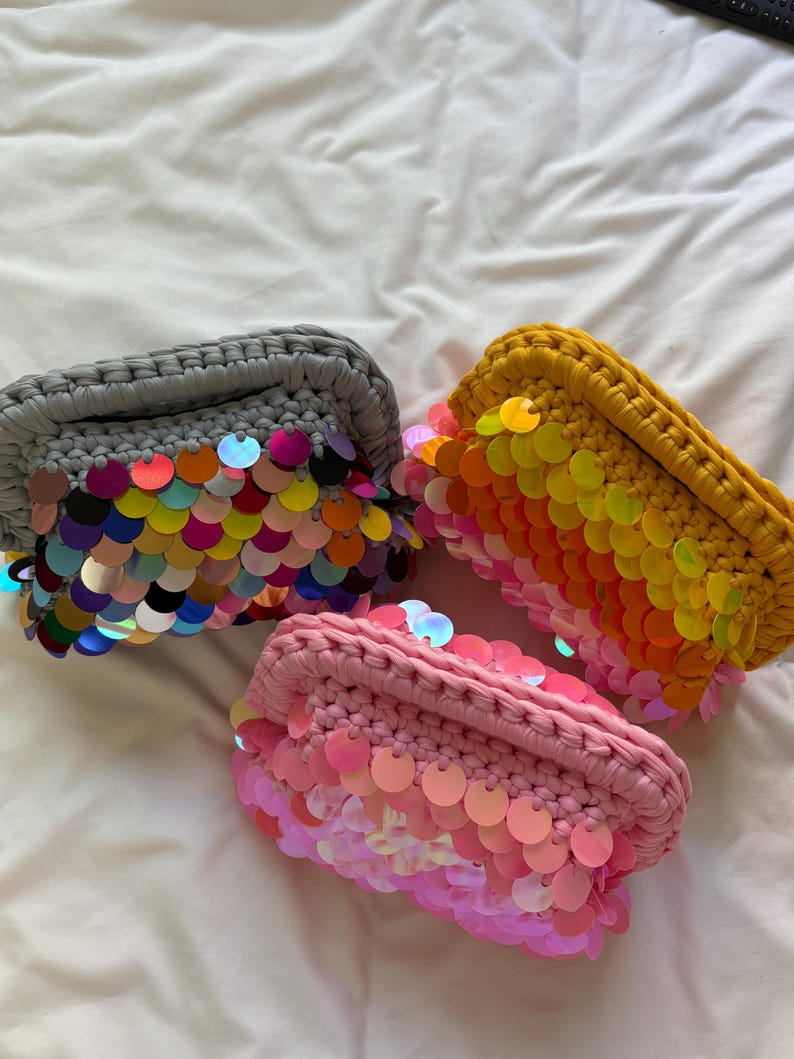 PATTERN - Caroline Clutch Pattern (crochet Sequin Clutch Purse Pattern ...