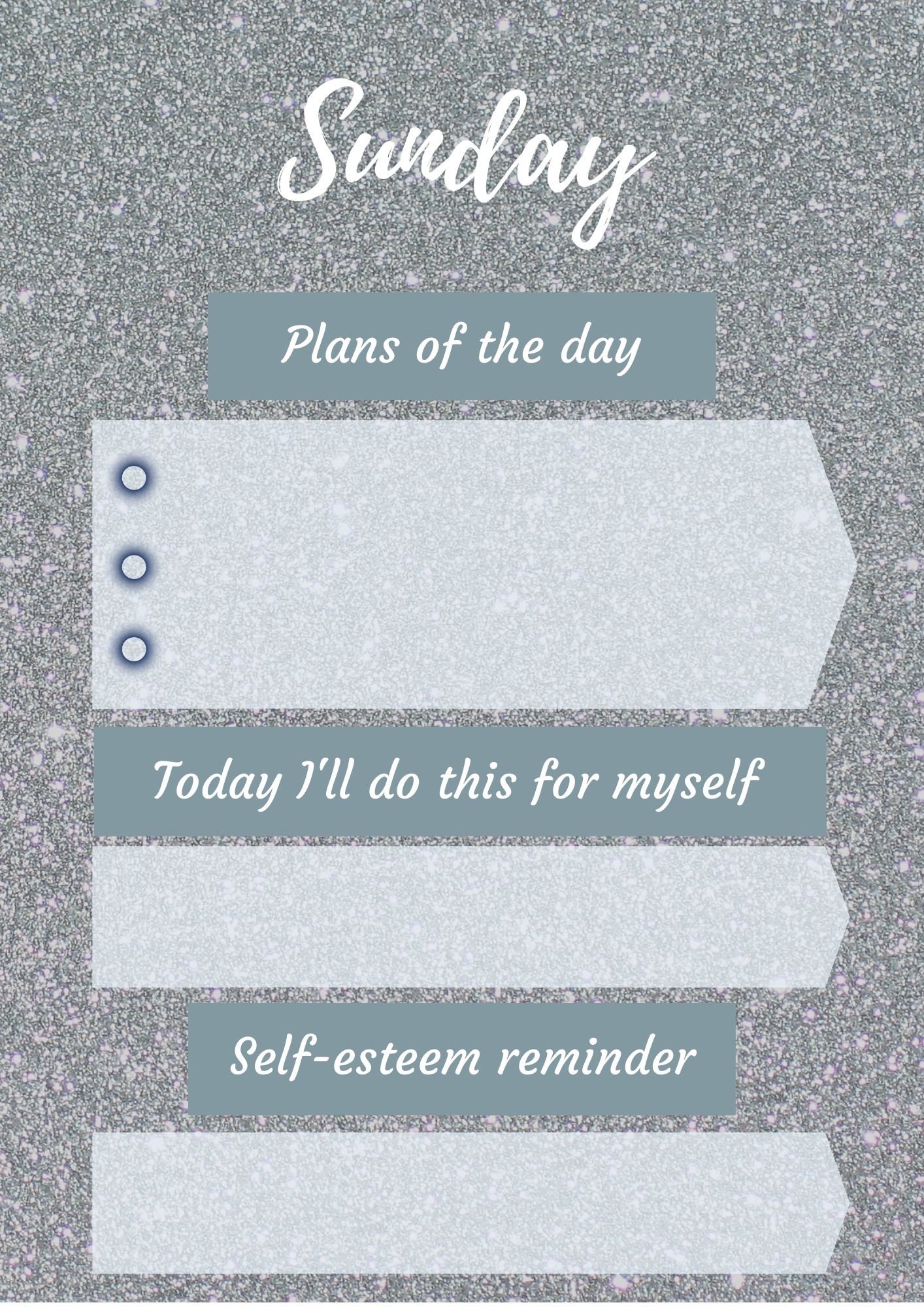 Self-esteem Boost Daily Journal, Daily Planner Printable, Wellness ...