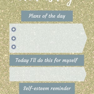 Self-esteem Boost Daily Journal, Daily Planner Printable, Wellness ...