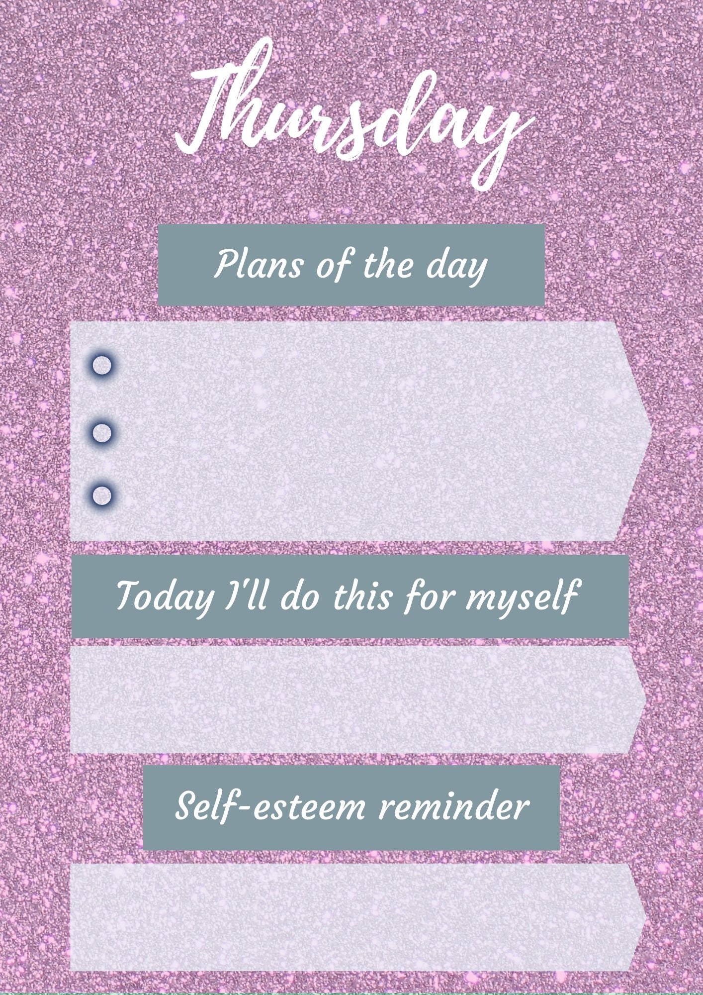 Self-esteem Boost Daily Journal, Daily Planner Printable, Wellness ...