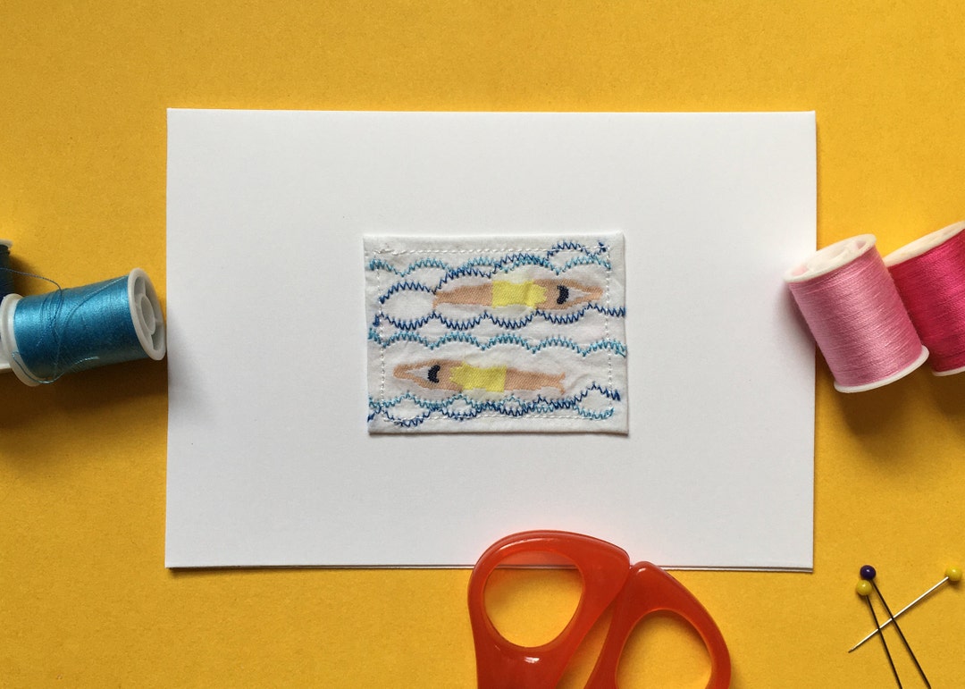 Swimmer Card, Female Swimmer Card, Swim Buddy Card, Swimming Partner ...