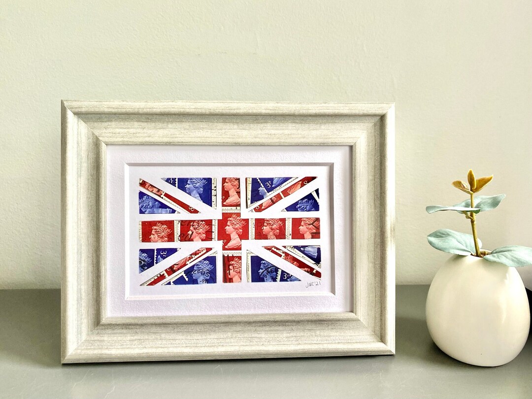 Union Jack Postage Stamp Art Print in 4x6 - Etsy