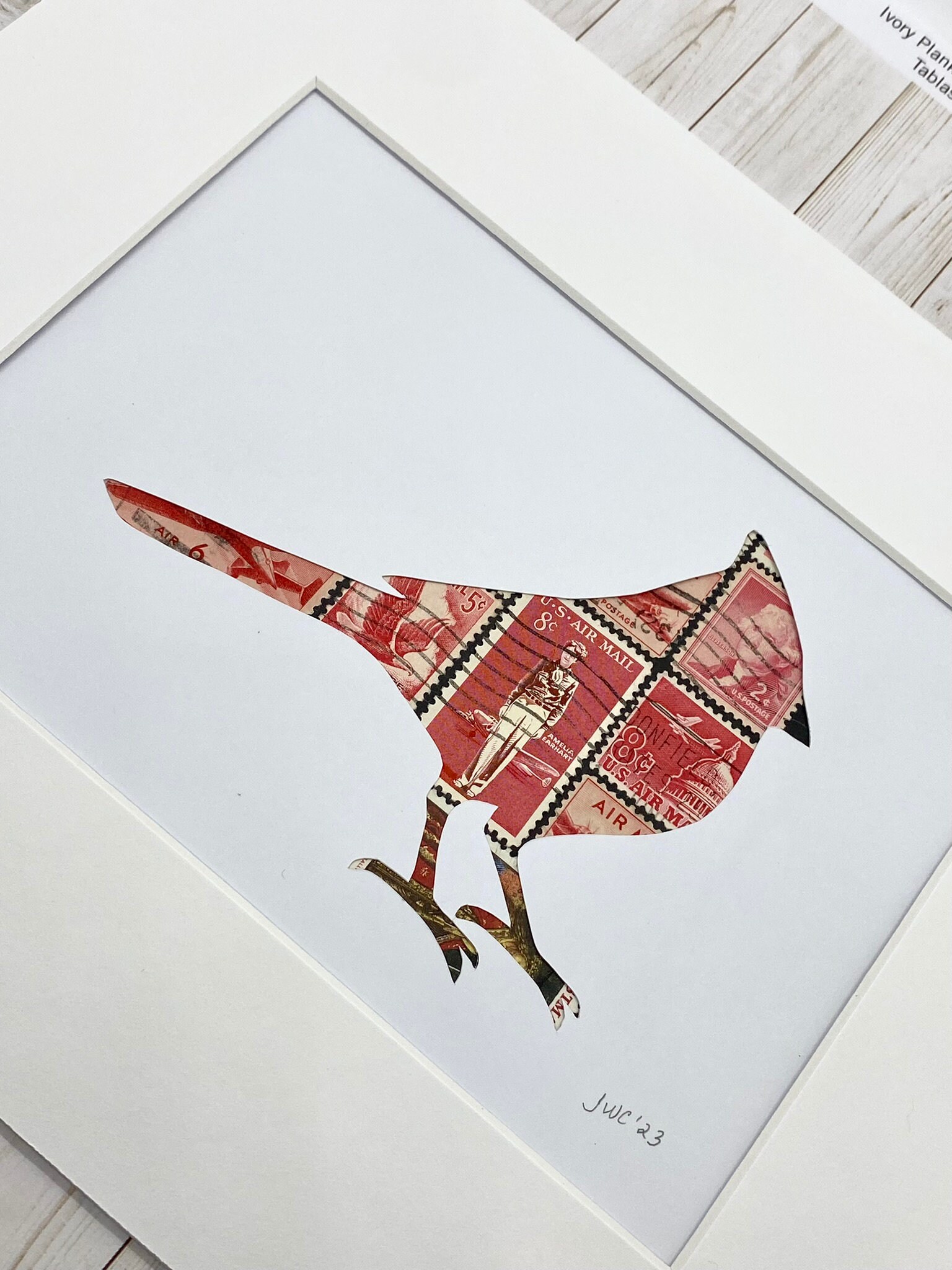 Red Cardinal Postage Stamp Wall Art in 8x10, Bird Decor, Cardinal Lover ...