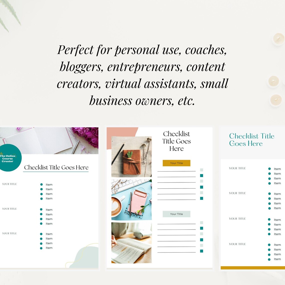 6 Checklist Templates Canva Editable Canva Template Digital Printable ...