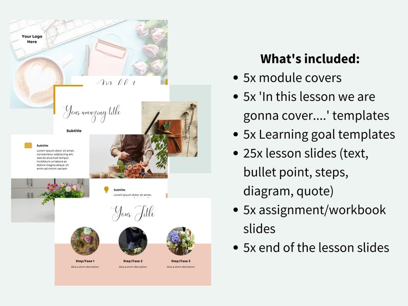 Online Course Slide Deck Templates for Canva Course - Etsy
