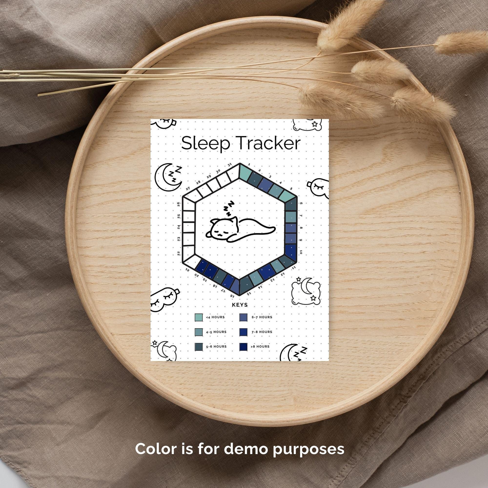 Sleep Tracker Monthly Printable Journal Page Insert A5 Sleep Log Health ...