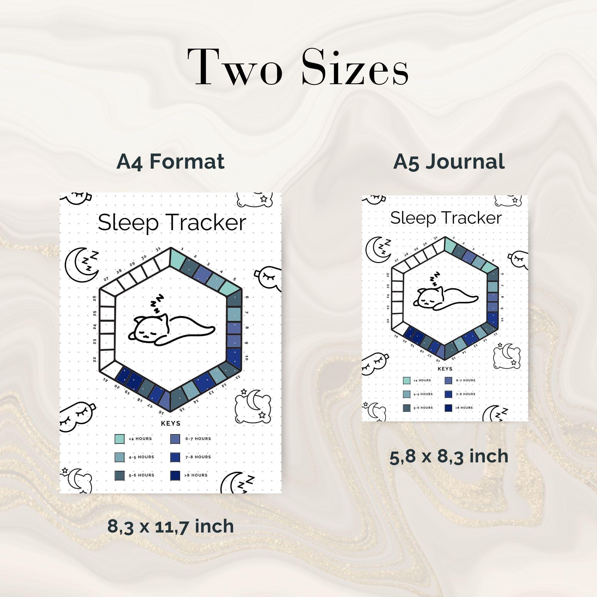Sleep Tracker Monthly Printable Journal Page Insert A5 Sleep Log Health ...