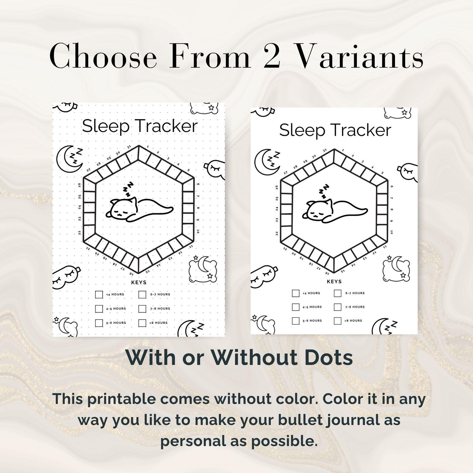 Sleep Tracker Monthly | Printable Journal Page Insert A5 | Sleep Log ...