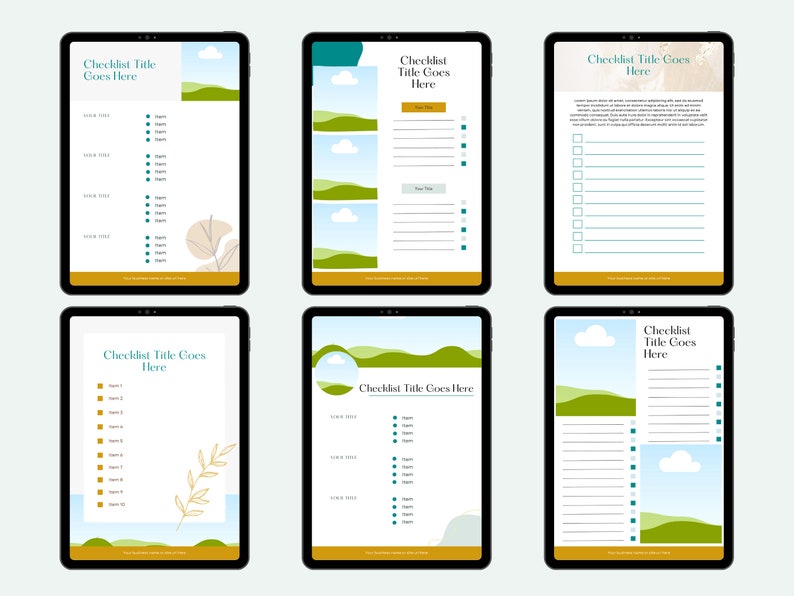 6 Checklist Templates Canva Editable Canva Template Digital Printable ...