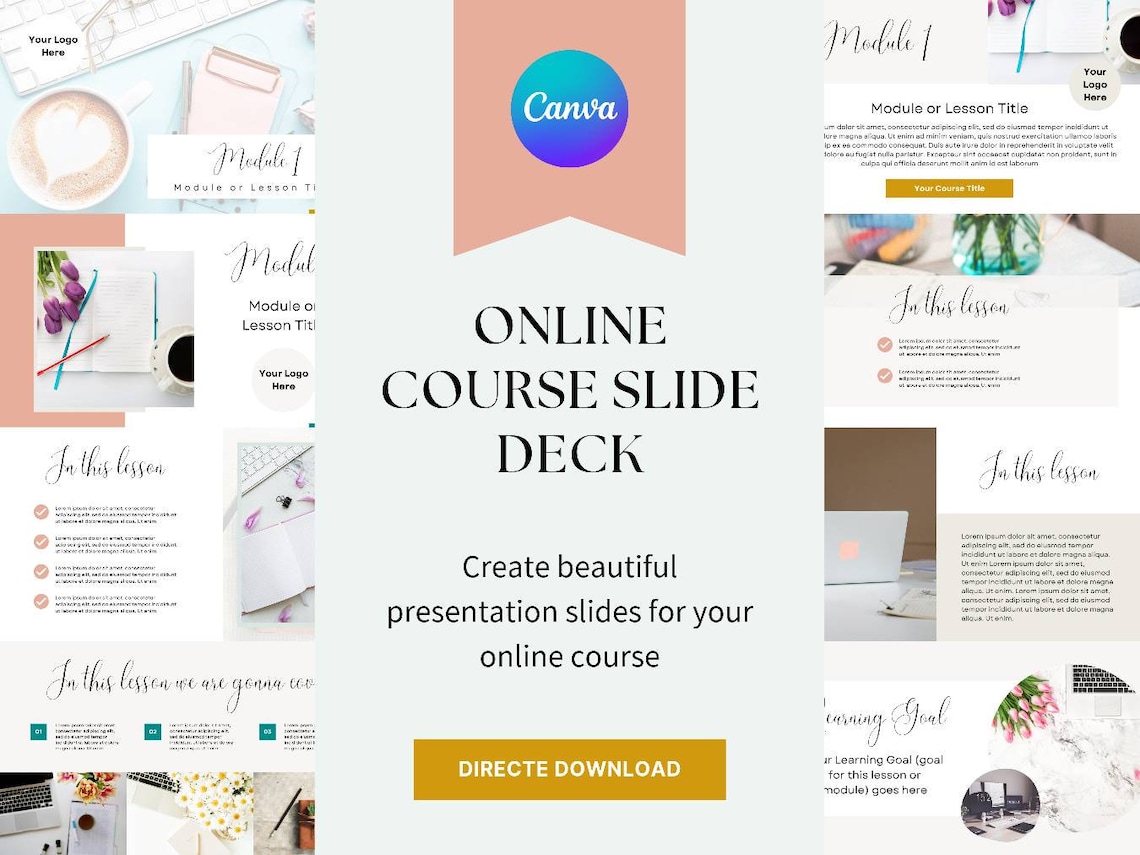 Online Course Slide Deck Templates for Canva Course - Etsy
