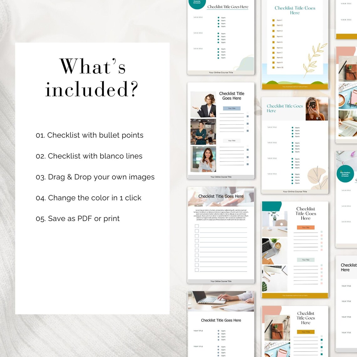 6 Checklist Templates Canva Editable Canva Template Digital Printable ...