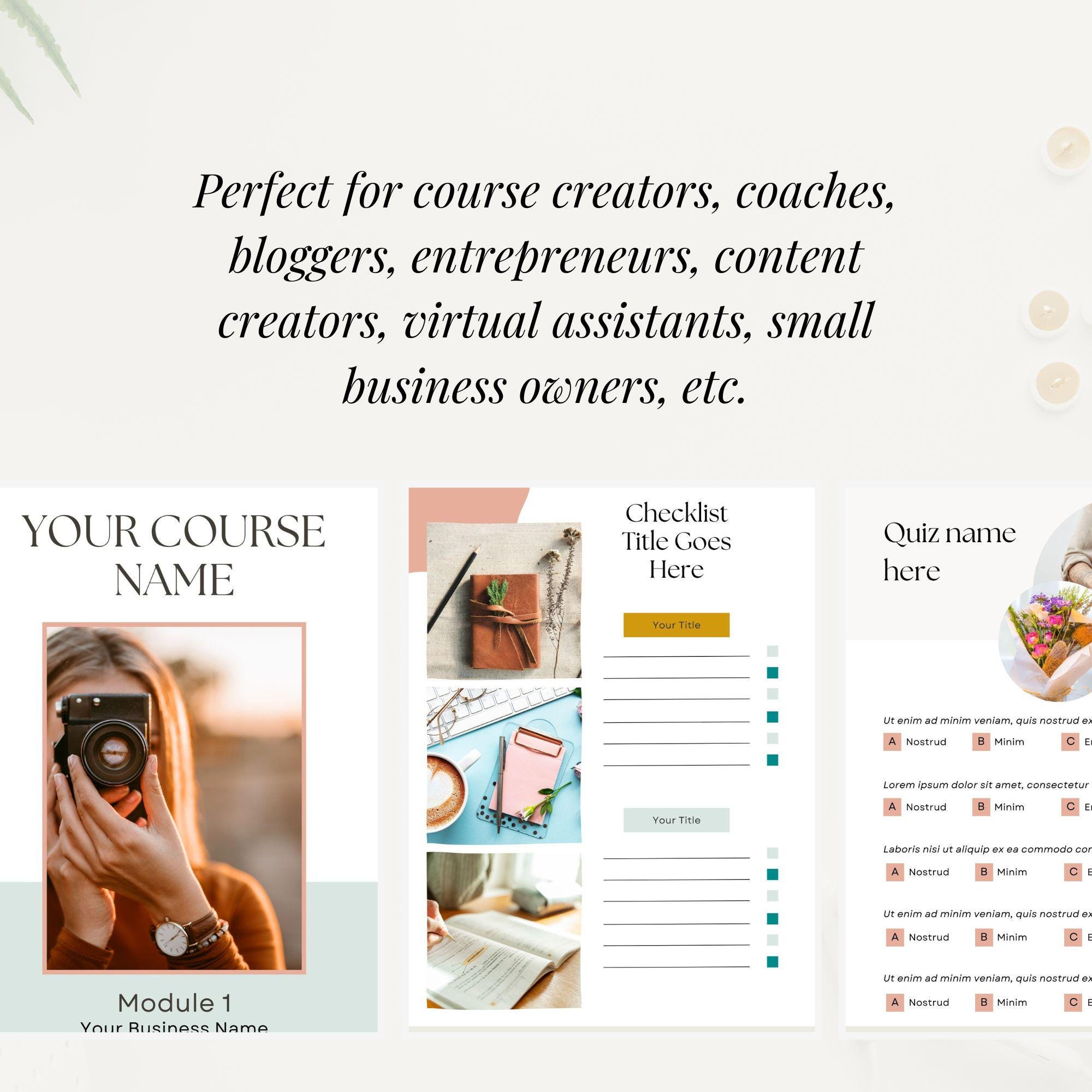 Online Course Workbook Templates for Canva | Ebook Template, Course ...