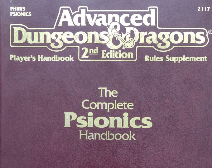 The Complete Psionics Handbook, Vintage TSR Softcover Advanced Dungeons and Dragons 2nd Edition ...
