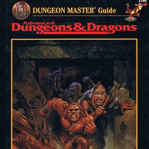 Dungeons and Dragons 2nd Edition Dungeon Master Guide TSR2160, Revised Black Cover, TSR Vintage ...