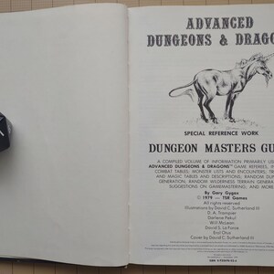 Dungeon Master's Guide TSR2011 Vintage TSR AD&D First Edition Hardcover Core Rulebook by Gary ...