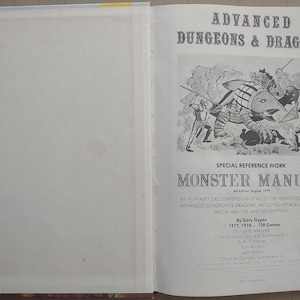Advanced Dungeons & Dragons First Edition Monster Manual by Gary Gygax ...