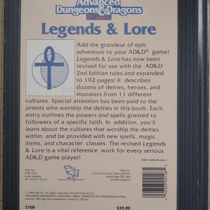 Legends & Lore TSR2013 Advanced Dungeons and Dragons First Edition ...