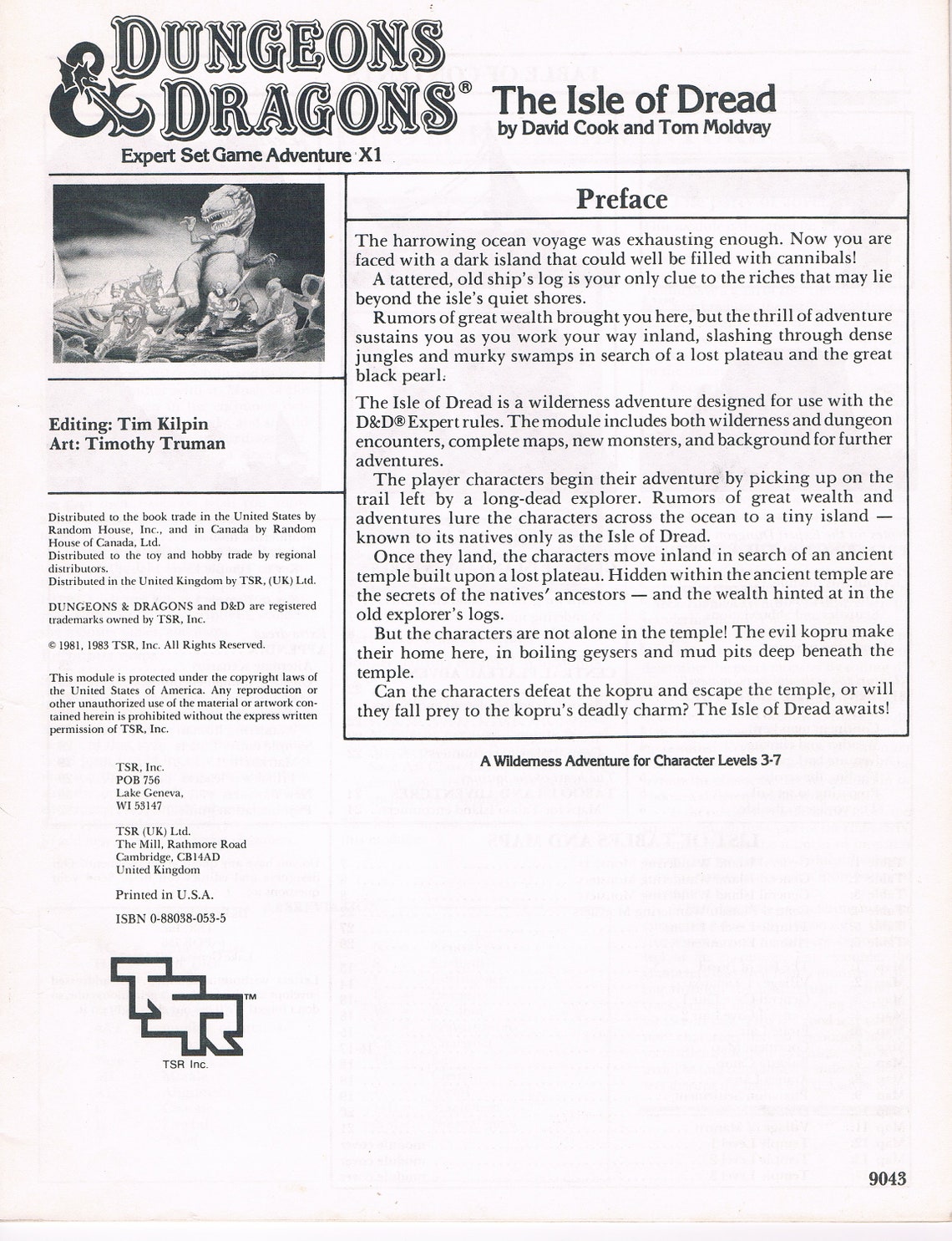 X1 the Isle of Dread TSR9043 Dungeons & Dragons Wilderness | Etsy